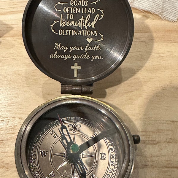 Baptism Compass, First Holy Communion Compass, Engraved Compass for ...