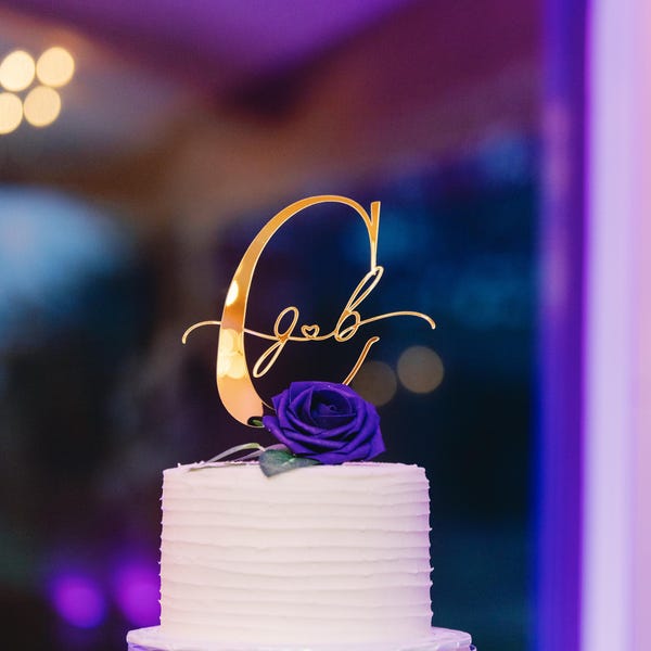 Wedding Logo Cake Topper, Monogram Cake Topper, Mr Mrs Cake Topper ...