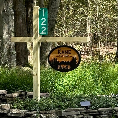 Rustic Cedar Driveway Address Sign for Estates Residential - Etsy