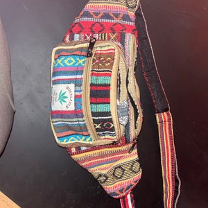 Large Hemp Fanny Pack Vegan Waist Bag Colourful Hip Pack - Etsy