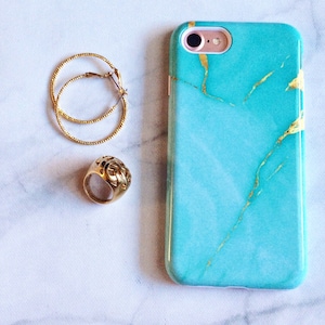 Personalized Phone Case Turquoise Marble iPhone 14 Plus 13 Pro - Etsy