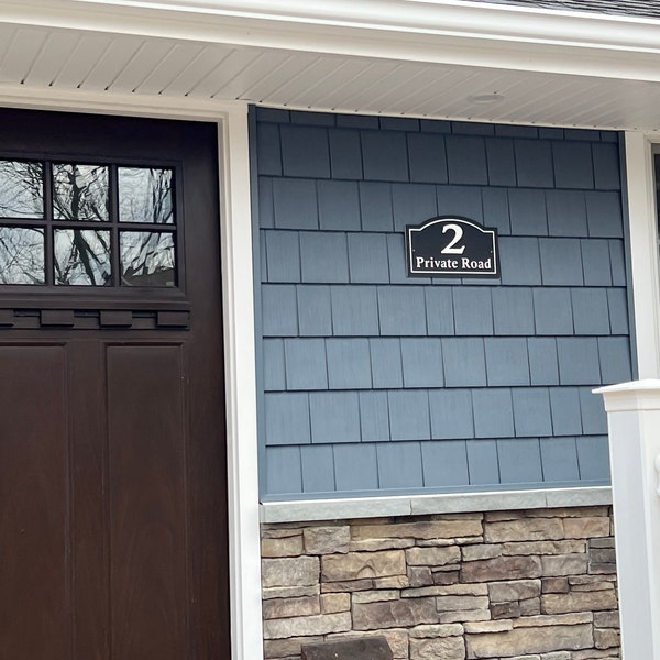 Arched House Number Sign & Street Name Address Plaque 14x8.5" 1/4" King ...