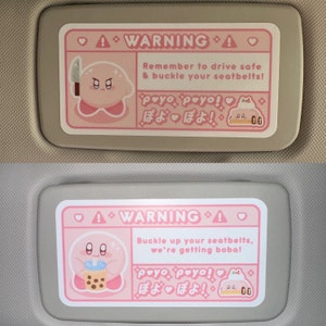 Cute Car Warning Sticker Car Decal, Pink Kawaii, Airbag Label ...