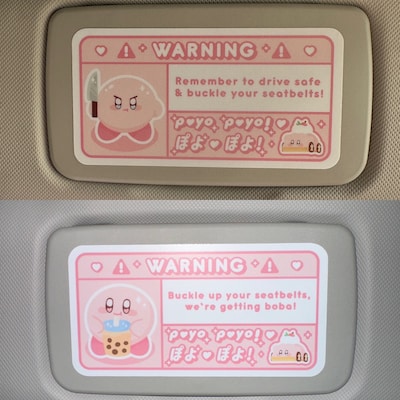 Cute Car Warning Sticker Car Decal, Pink Kawaii, Airbag Label ...