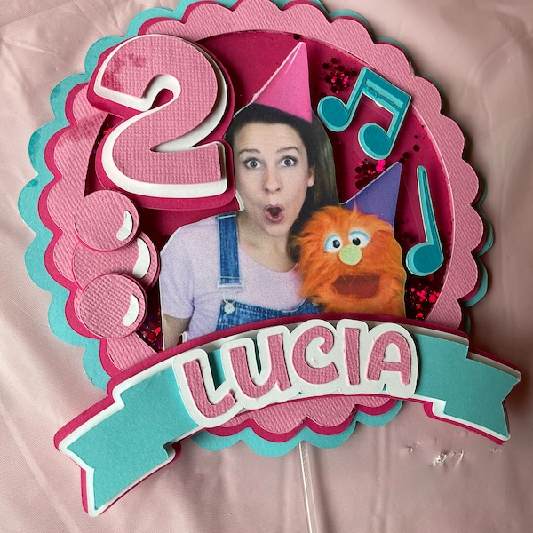Bubble Gum Ms. Rachel Glitter Cake Topper - Etsy