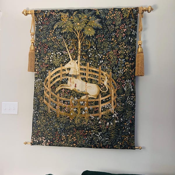Unicorn Tapestry Unicorn in Captivity Tapestry Wall Hanging Woven ...