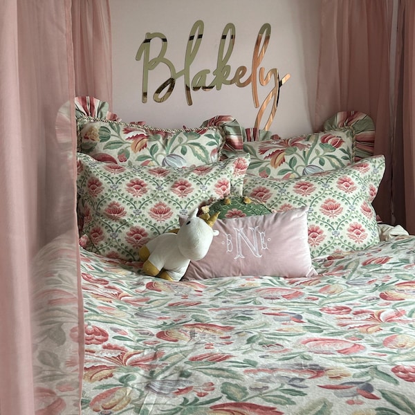 First and Middle Sign Name - Gold Mirror Name Sign - Custom Name Sign ...