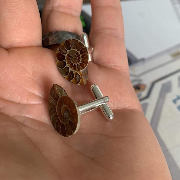 Ammonite Fossil Cufflinks. Golden Ratio, Men's Cufflinks. for Dad, Gift ...