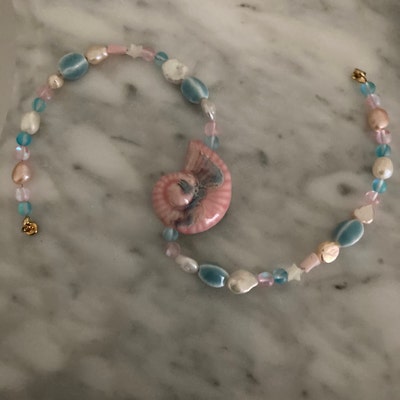 Mermaid Inspired Necklace Seashell Fresh Water Pearl - Etsy