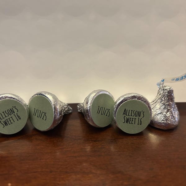 Printed Hershey Kiss® Stickers - Personalized Wedding Favors, Bridal ...