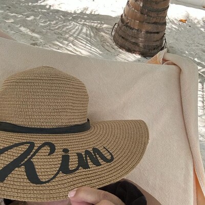 Personalized Adjustable Beach Hats Bridesmaid Hats Beach Hat Custom ...