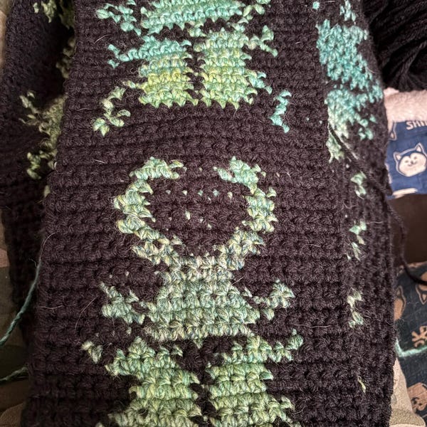 Beetle Scarf Crochet Pattern | Beginner Level Tapestry Project - Etsy