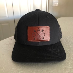 Custom DAD Leather Patch Hat Fathers Day Hat - Etsy