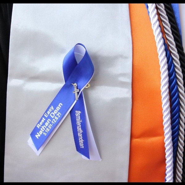 Custom Satin Memorial Ribbon, Funeral, Remembrance, Awareness, Support ...