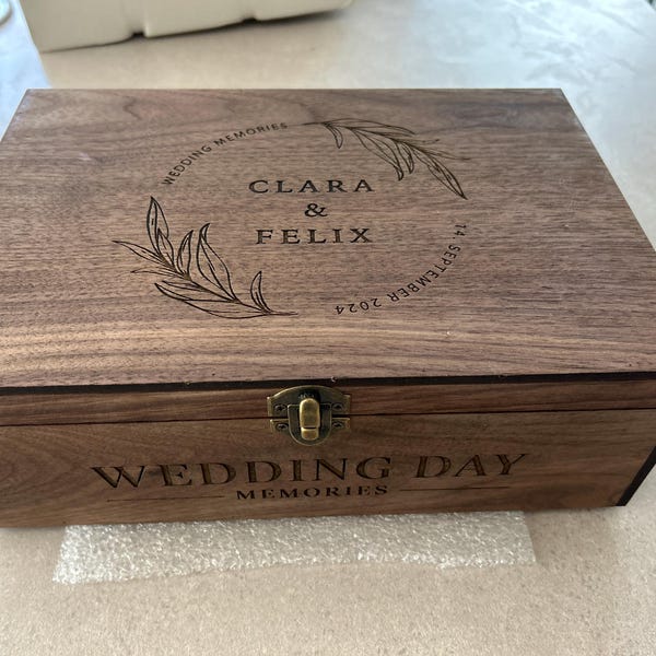 Custom Personalized Wooden Memory Keepsake Box - Valentine Gift Box for ...