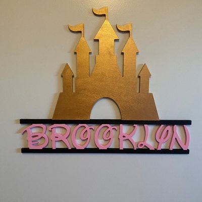 Disney Castle Personalized Name Sign Disney Castle - Etsy