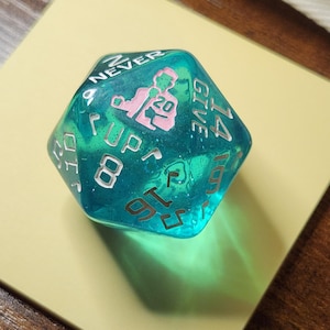 Rick Rolled 34mm D20 Original Designed Custom DND DICE Never Gonna Give ...