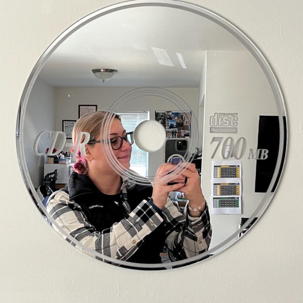 CD Mirror, 90's Wall Art, Personalized Mirror, Mirrored Wall Decor ...