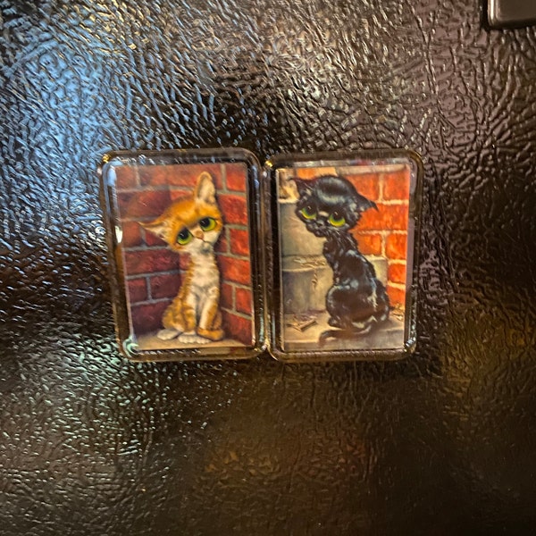 Fridge Magnets Set of 4 Adorable Gig Keane Big Sad Eye Pity Kitty Alley ...