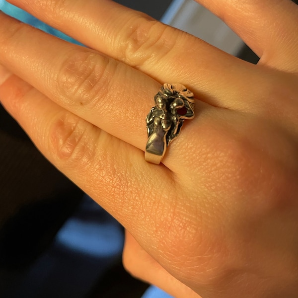 Gothic Steampunk Dracula Silver Ring / Vampire Ring/halloween Ring ...