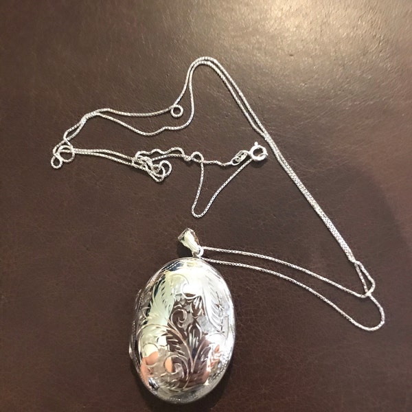 Wonderfully Large Sterling Silver Locket ~ Large Sterling Silver Locket ...
