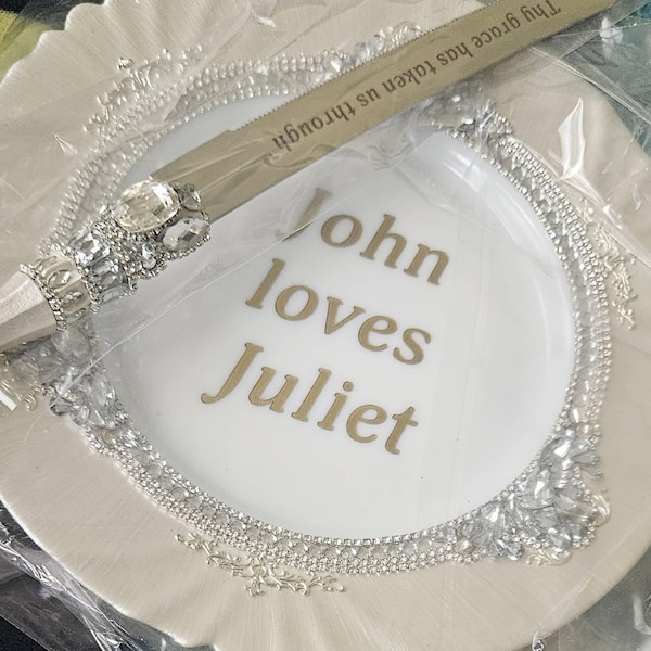 Purple Wedding Serving Set, Toasting Flutes and Cake Cutting Set ...