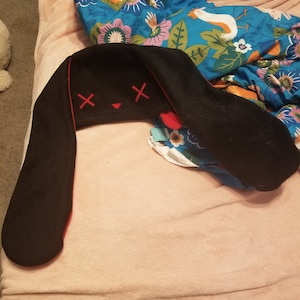 Red Zombie Bunny Hat Rabbit X Dead Tongue Ears Beanie - Etsy