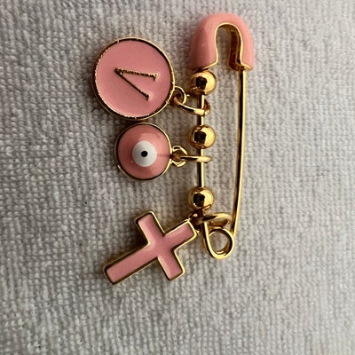 Personalized Italian Cornicello Gold Baby Pin Baby Brooch Baptism Pin ...