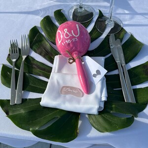 Tropical Palm Leaf Name Tags Handwritten Monstera Names With - Etsy