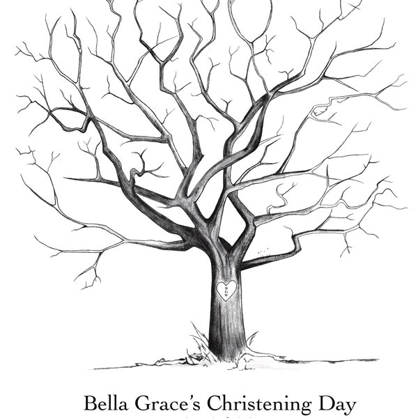 Fingerprint Tree, Printable Instant Download, Anniversary, Guest Book ...