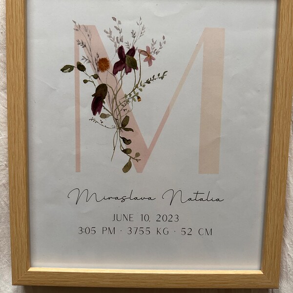 Set of 2 Wildflowers Alphabet Numbers Poster, Floral Alphabet Print ...