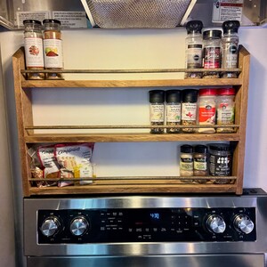 18 Wide Elegant 6-shelf Brass Rod Spice Rack Wall Mounted or Countertop ...