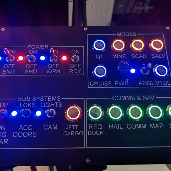 Curasim Controls Sim Racing Button Box Full-metal RGB Illuminated ...