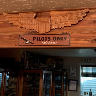 Pilots Only Sign, Pilot Gift, Hangar Lounge Decor, Metal Airplane Sign ...