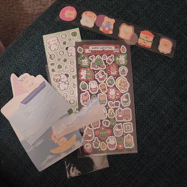 Mystery Cute Korean/japanese Sticker Sheets, Kawaii Stationery, Kawaii ...