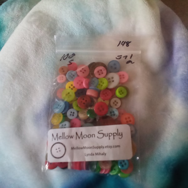 100 Small Button Mix Rainbow Color Mix, Assorted Small Sizes, Art ...