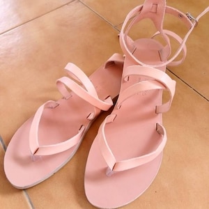 Greek Leather Sandals With Adjustable Straps, Women's Handmade to Order ...