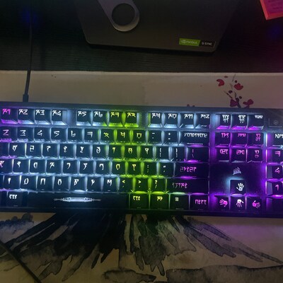 Daedric Font Backlit Keycap Set top Print Only or Top and Front Side ...