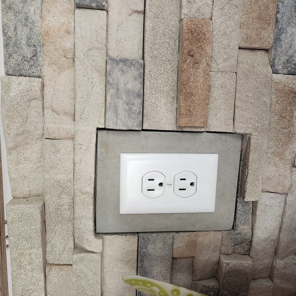 Single Gang Receptacle Outlet Box Textured Manufactured Stone Veneer - Etsy