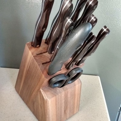 Custom Knife Block, Handmade, Knife Holder, Knife Handle, Kitchen ...