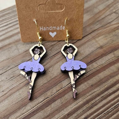 Ballerina Art Dancing Dangle Earring SVG Glowforge Ready SVG ONLY ...