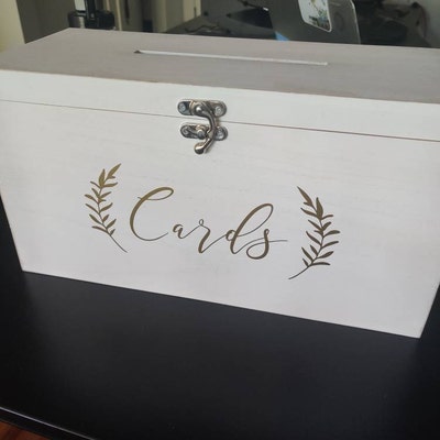 Custom Card Box Vinyl Decal Sticker for Wedding Cards Sign, Rose Gold ...