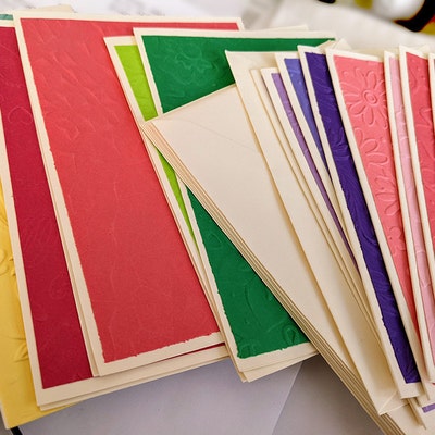 Pack of 04: Handmade Blank Card Packs, Floral Card Packs, Thinking of ...