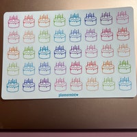 Birthday Cake Planner Stickers Fillable Tracker Erin Condren Life ...