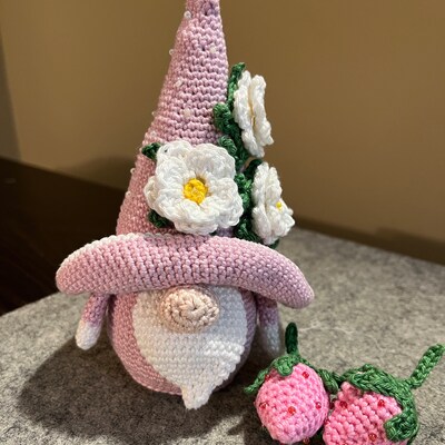 Crochet Patterns Flower Gnome, Crochet Flower Gnome Pattern, Birthday ...