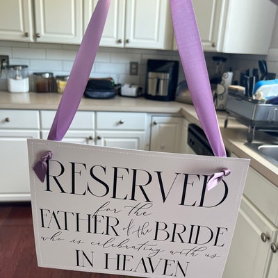 Father of the Bride Memorial Sign for Wedding Chair Banner - Etsy