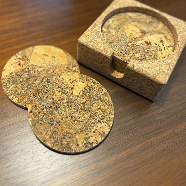 Portugal Cork Table Mats Placemats Set, Rectangular, Stain Heat Water ...