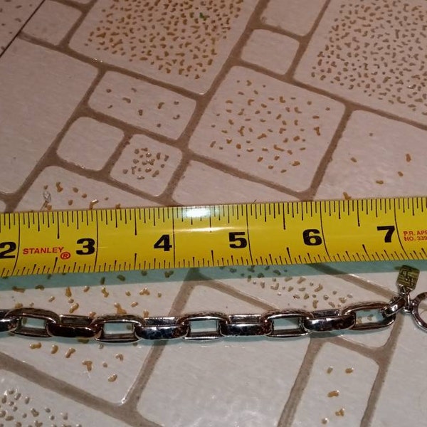 Mixed Metal Minimalist Chain Link Bracelet in Sterling Silver and Gold ...