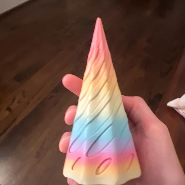 Whispering Vortex Chromatic Rainbow Unicorn Horn 3D Printed Fidget ...