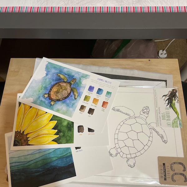 Learn to Paint Watercolor Kit- Beginner Practice Set for Paint Nights ...